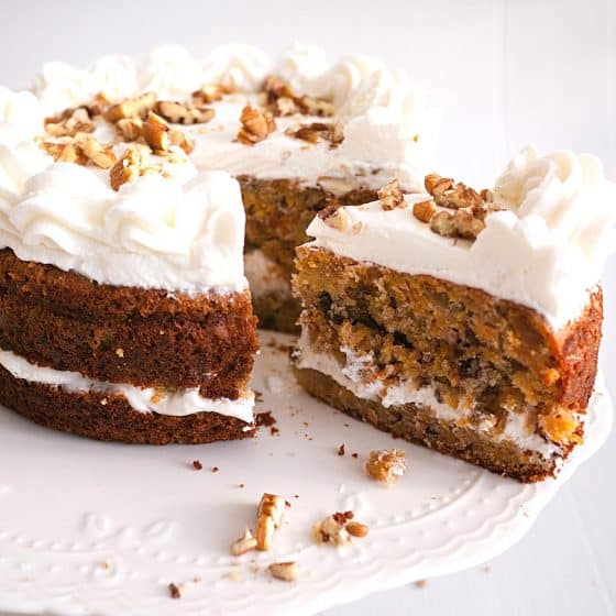 Moist Carrot Cake Recipe with Cream Cheese Frosting - Veena Azmanov Kitchen