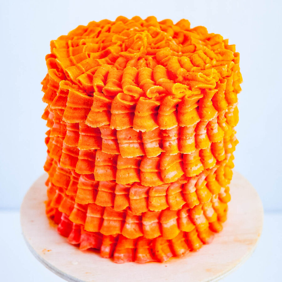 Orange Birthday Cake with Piped Swiss Meringue Buttercream - Veena ...