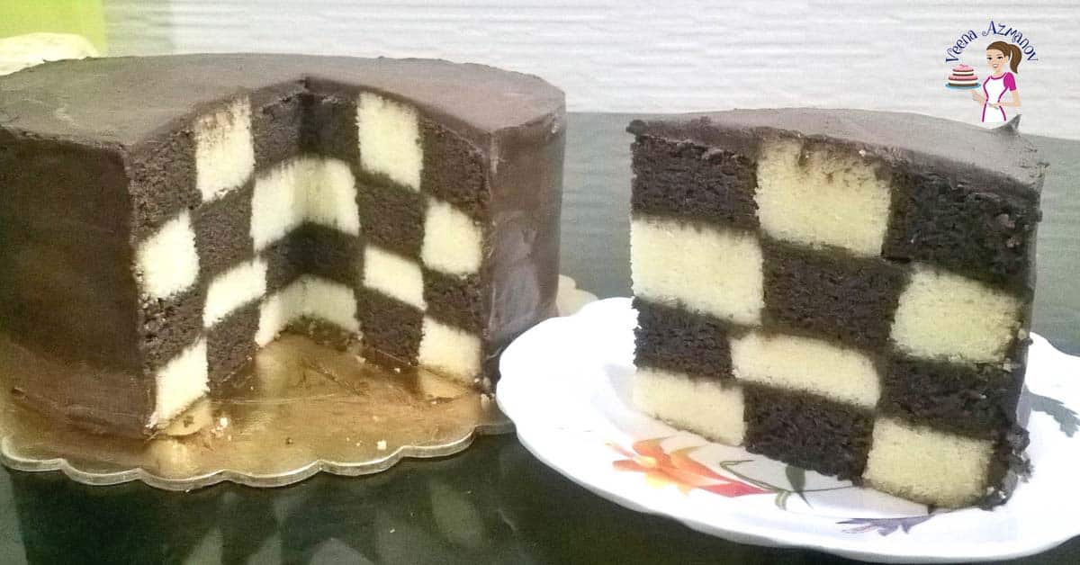 How to Make a Checkerboard Cake - Veena Azmanov