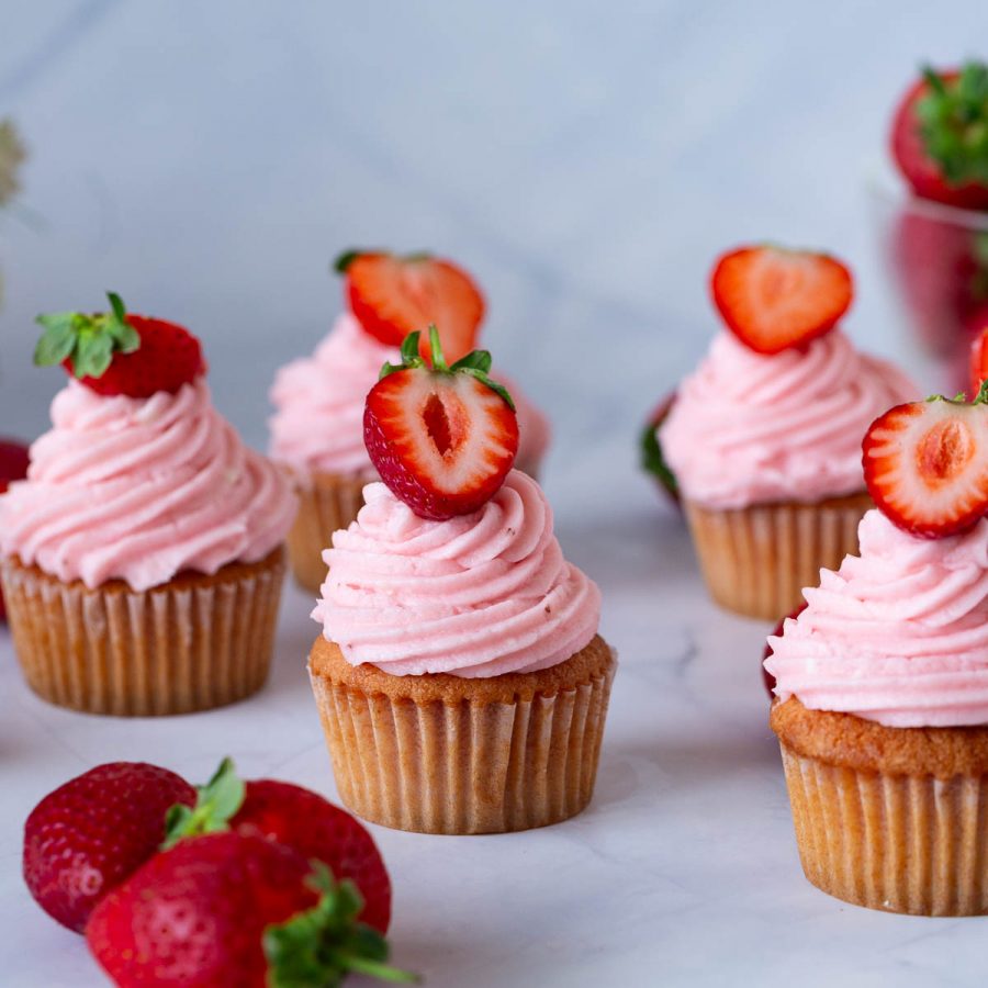 Easy Strawberry Cream Cheese Frosting with Reduced Puree - Veena ...