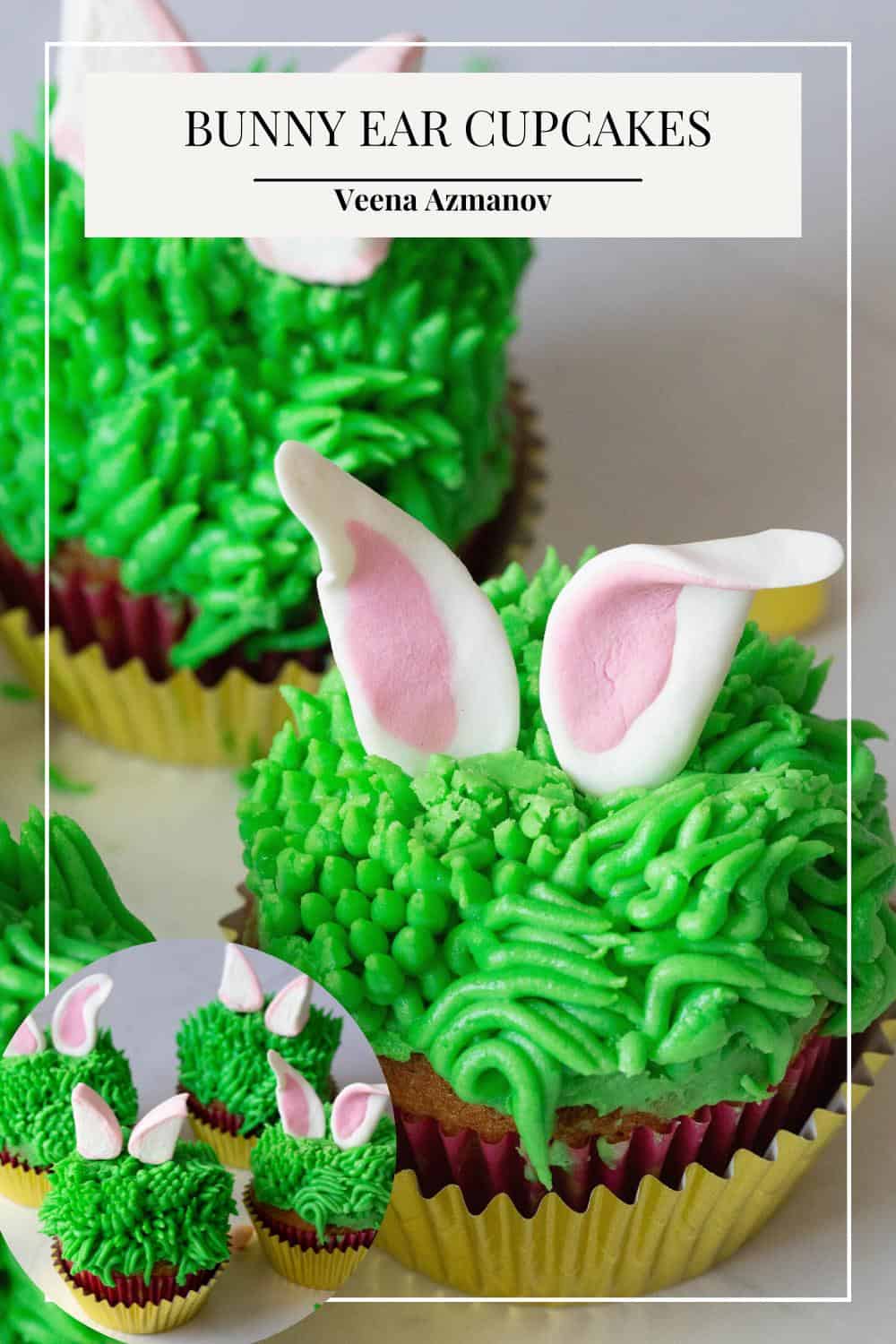 Make Bunny Ears Cupcakes for Easter (Marshmallow & Fondant) - Veena ...