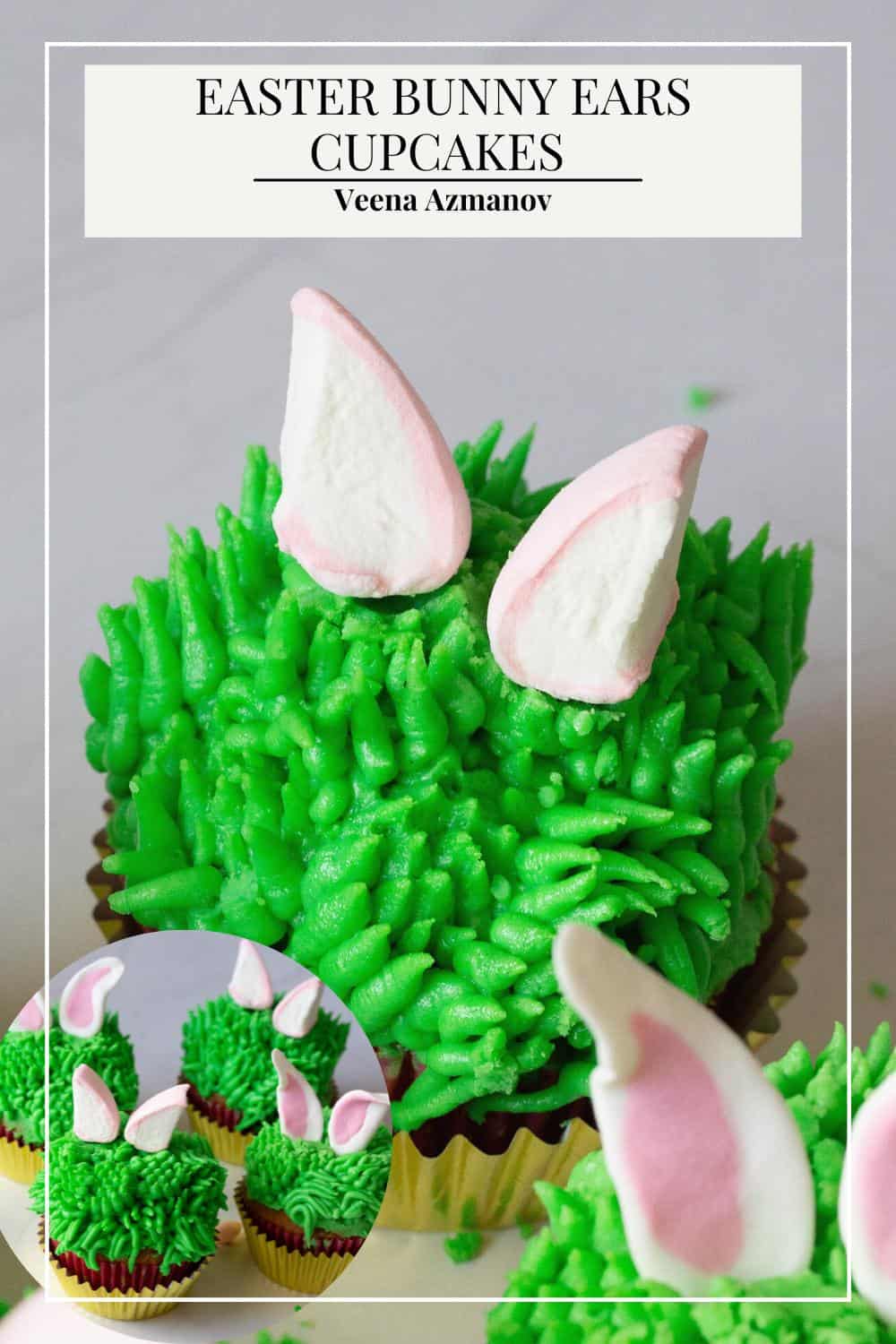 Make Bunny Ears Cupcakes for Easter (Marshmallow & Fondant) - Veena ...