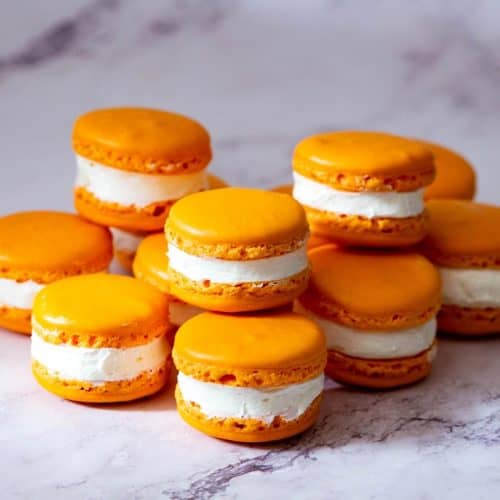 Orange Macarons - SMBC, Orange Crud, Orange Ganache - Veena Azmanov