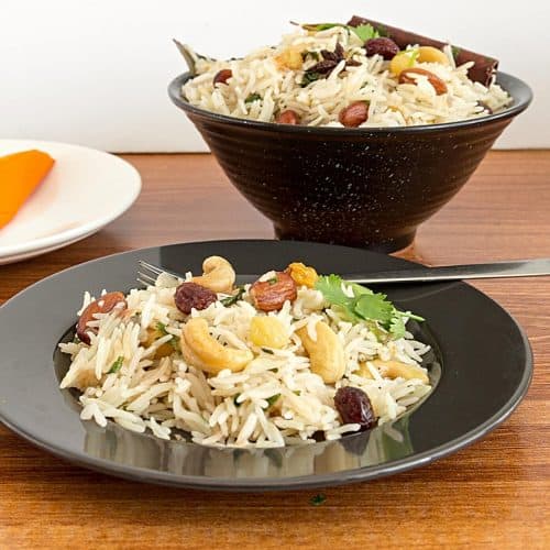 Basmati Rice Pilaf with Fruit and Nuts - 20 Mins (Video) - Veena ...