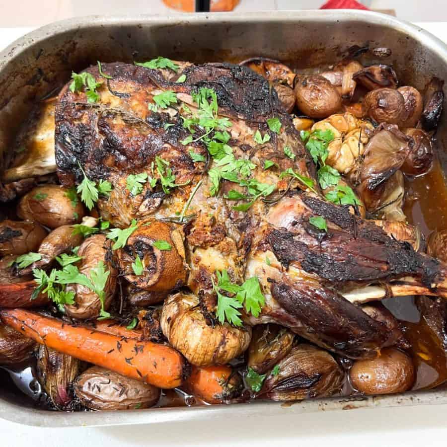 Slow Roast Lamb Shoulder with Red Wine - Perfect Celebration - Veena ...