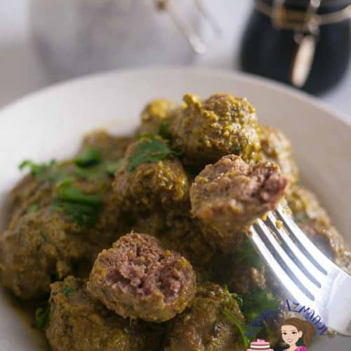 Quick Easy Cilantro Meatballs - Veena Azmanov