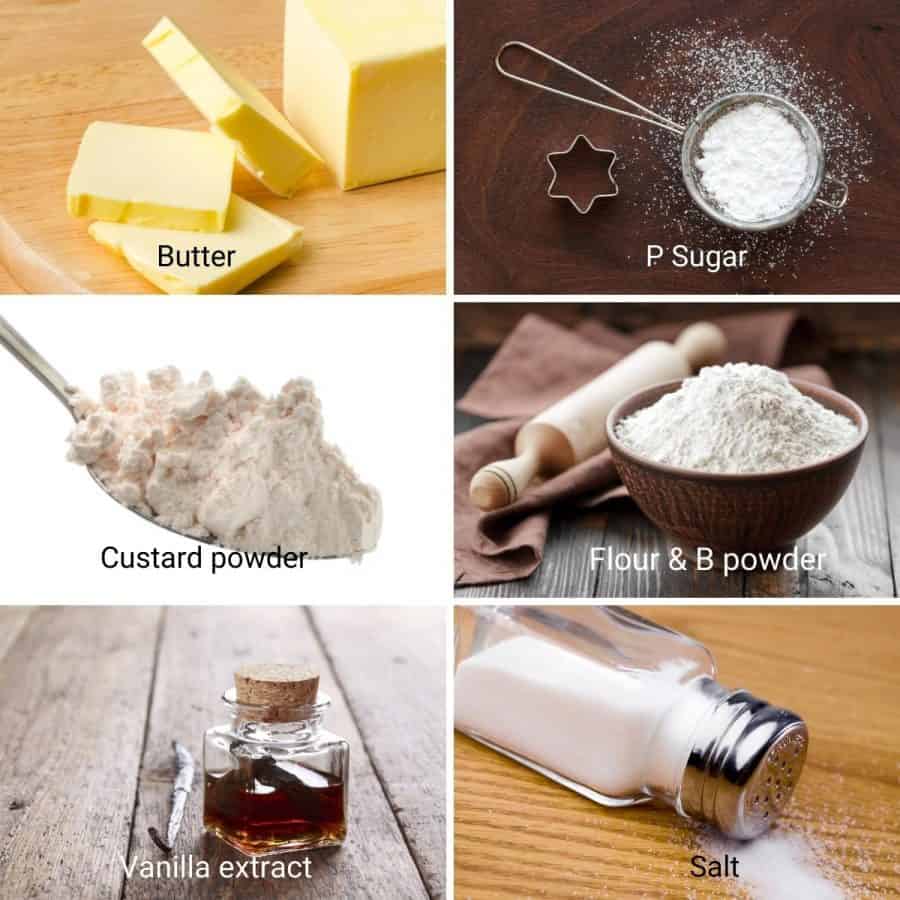 Best Custard Cookies Recipe (Using Custard Powder) - Veena Azmanov Kitchen