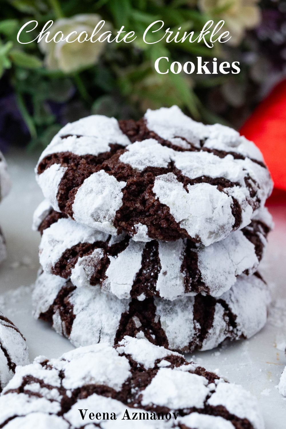 Fudgy Chocolate Crinkle Cookies (Perfect Crackle Every Time) - Veena ...