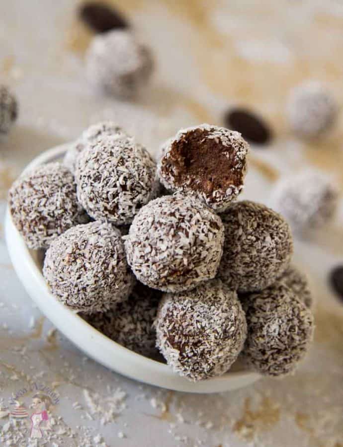 Coconut Chocolate Truffles (Chocolate Coconut Balls | No-Bake) - Veena ...