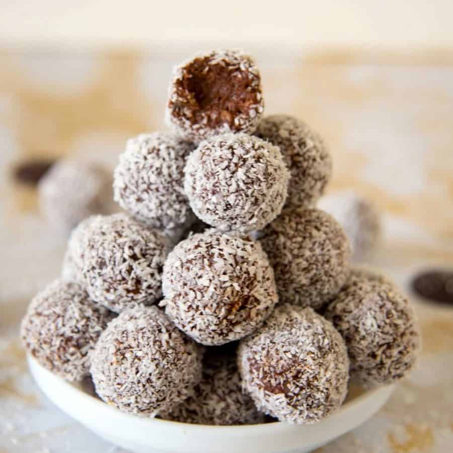 Coconut Chocolate Truffles (Chocolate Coconut Balls | No-Bake) - Veena ...