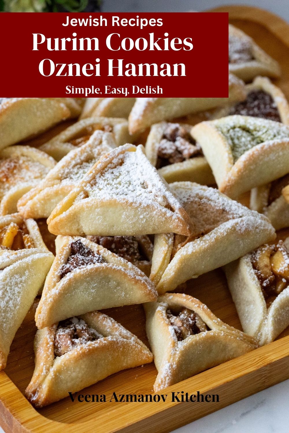 Hamantaschen Purim Cookies with Dates - Veena Azmanov Kitchen