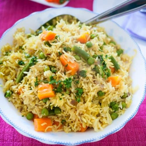 Vegetable Rice - One-Pot Rice with Veggies (30 mins) - Veena Azmanov ...