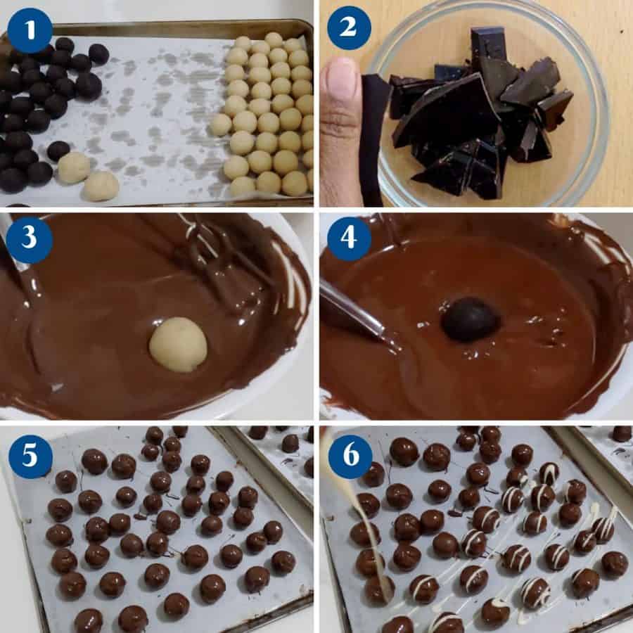 Easy Marzipan Truffles (Chocolate-Dipped + Stuffed Option) - Veena ...