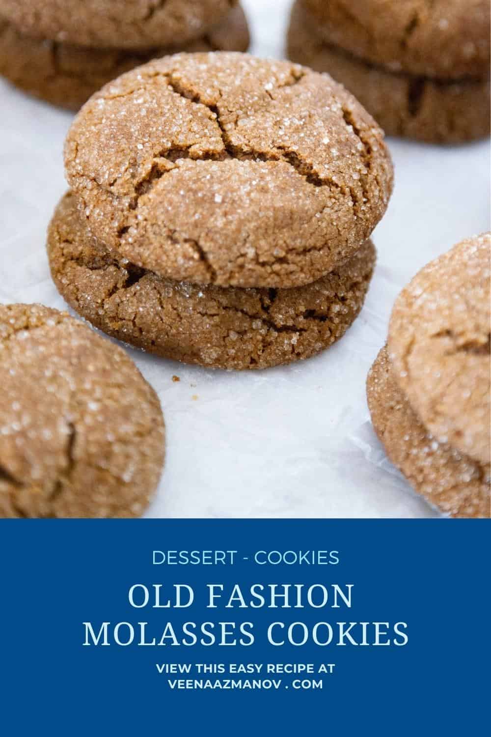How to Make Old Fashion Molasses Cookies (No Chilling)- Veena Azmanov ...