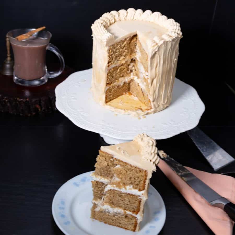 Cafe Latte Cake - Vanilla Cafe Layer Cake - Veena Azmanov Kitchen