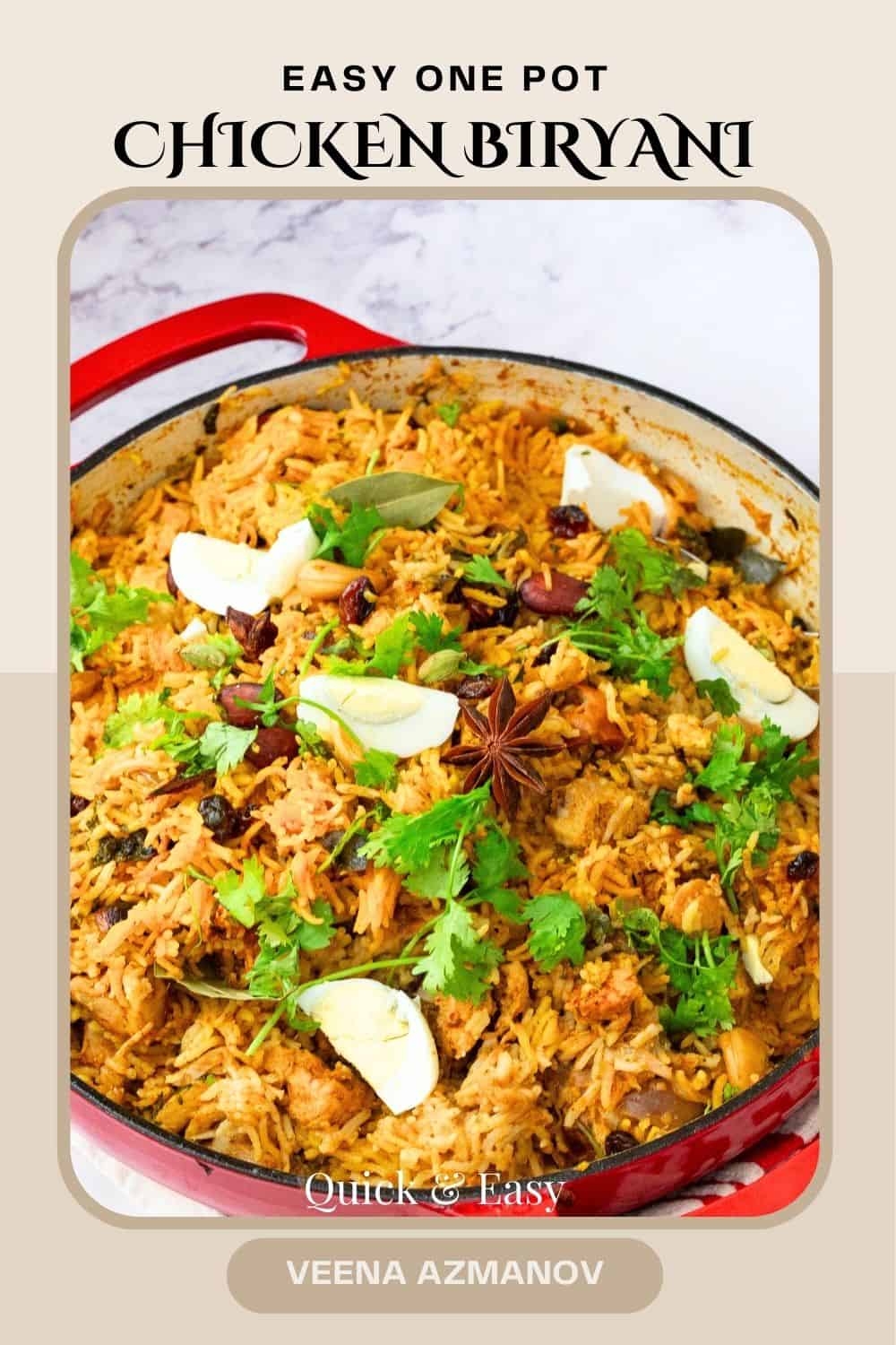 Easy One Pot Chicken Biryani Recipe – Quick & Flavorful Dinner- Veena ...