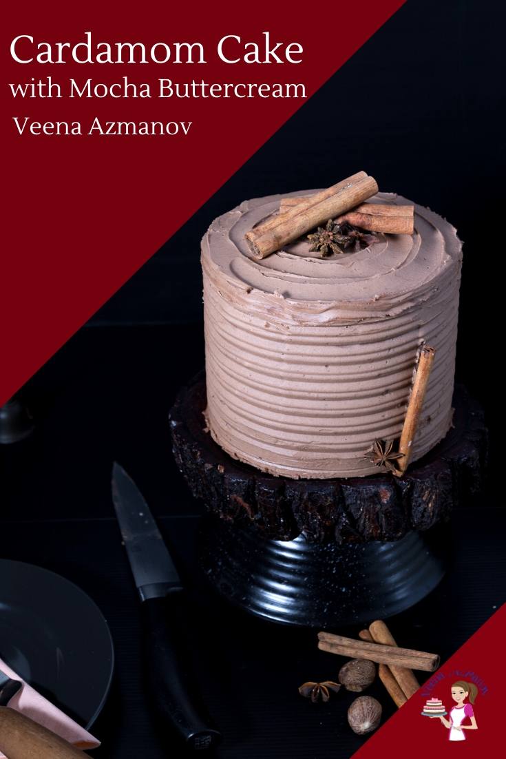 Aromatic Cardamom Cake Recipe Frosted With Mocha Buttercream - Veena ...