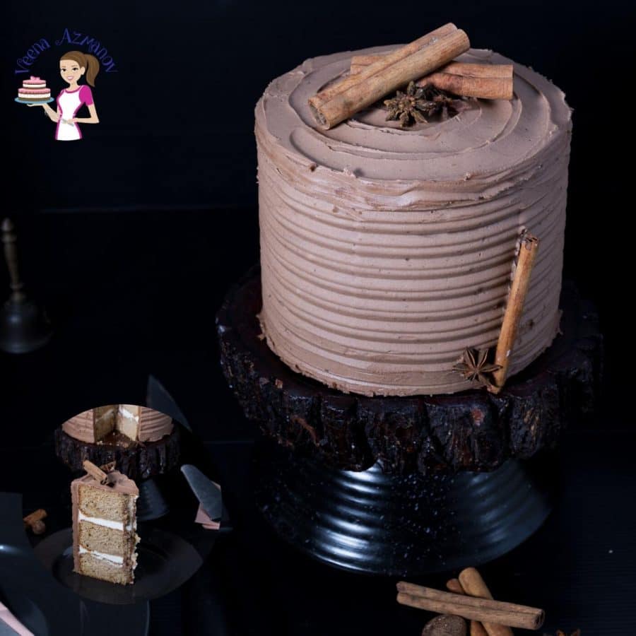 Aromatic Cardamom Cake Recipe Frosted With Mocha Buttercream - Veena ...