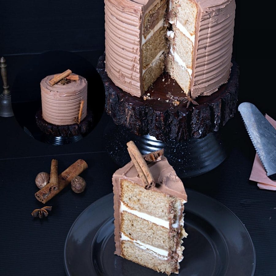 Aromatic Cardamom Cake Recipe Frosted With Mocha Buttercream - Veena ...