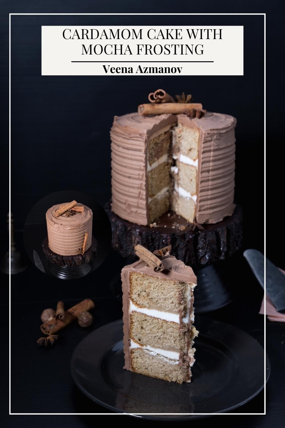 Aromatic Cardamom Cake Recipe Frosted With Mocha Buttercream - Veena ...