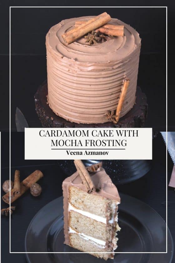 Aromatic Cardamom Cake Recipe Frosted With Mocha Buttercream - Veena ...