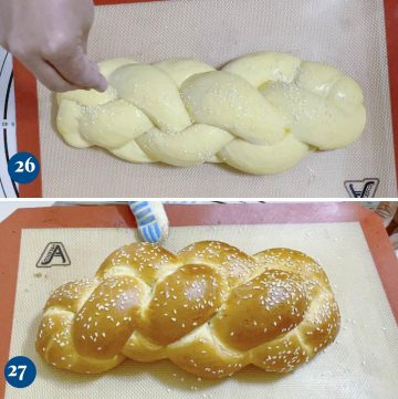 4 Braid Challah Bread - Braided Bread Recipe - Veena Azmanov Kitchen