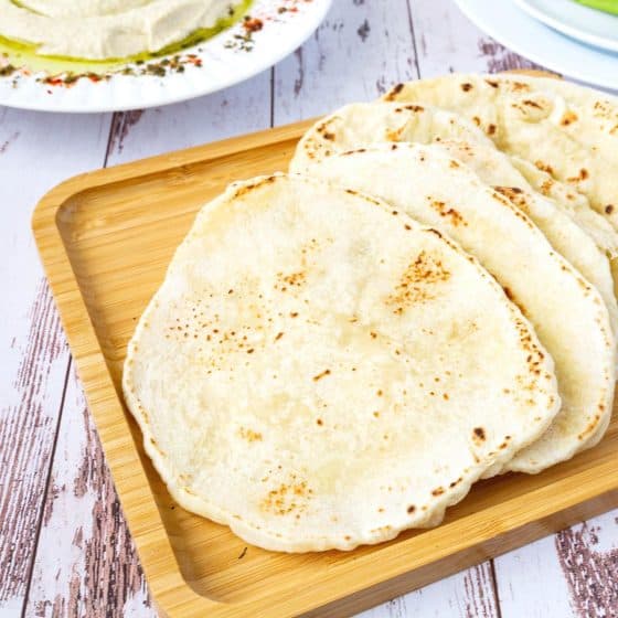 Yeast-Raised No-Knead Flatbread - Quick and Easy - Veena Azmanov Kitchen