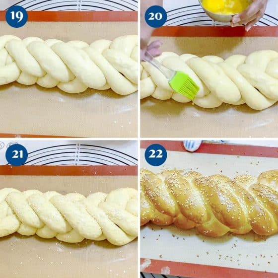 5 Braid Challah Bread Recipe - Braided Bread Recipe - Veena Azmanov Kitchen