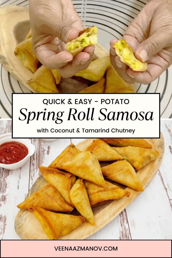 Easy Flaky Potato Samosa with Spring Roll Wrappers - Veena Azmanov Kitchen
