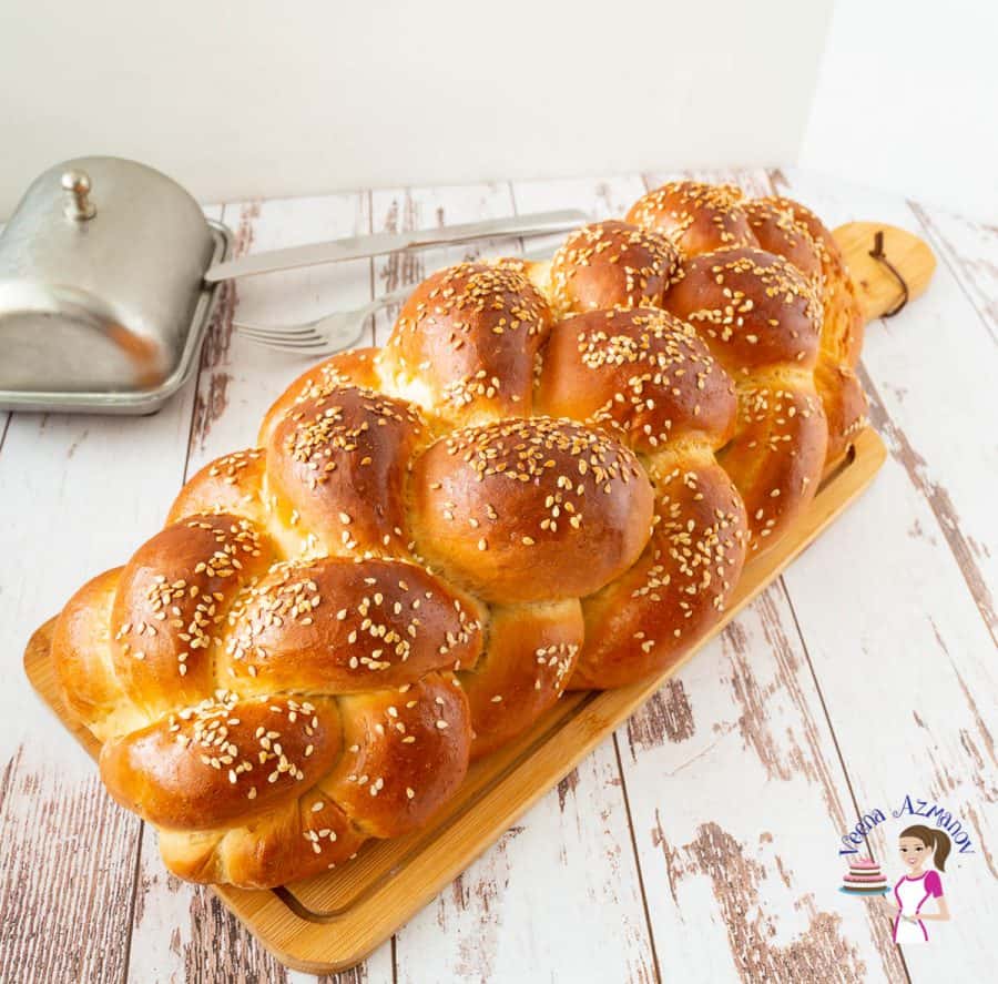 6 Braid Challah - Delicious Braided Egg Bread Recipes - Veena Azmanov ...