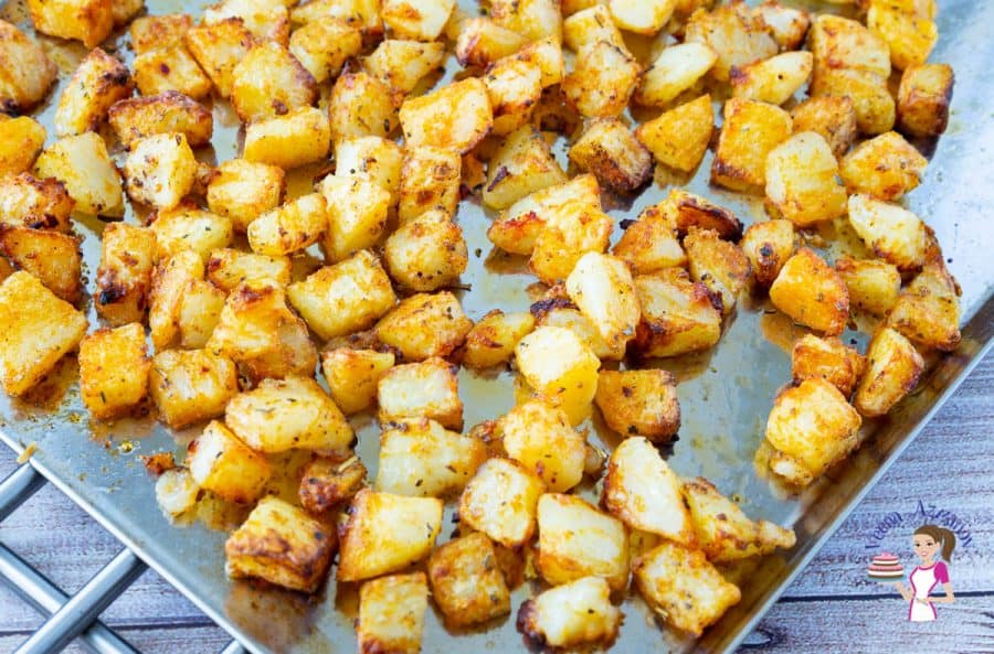 Crispy Parmesan Garlic Roasted Potatoes - Veena Azmanov