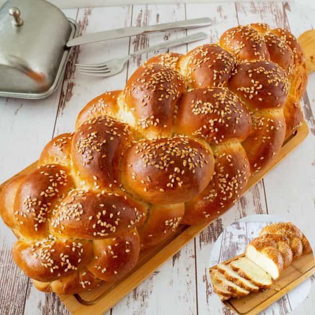 6 Braid Challah - Delicious Braided Egg Bread Recipes - Veena Azmanov ...