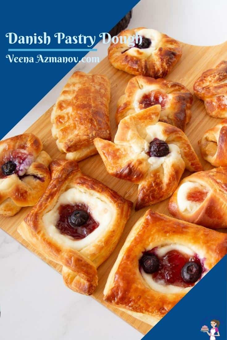 Homemade Danish Pastry- Dough, Shapes & Fillings - Veena Azmanov Kitchen