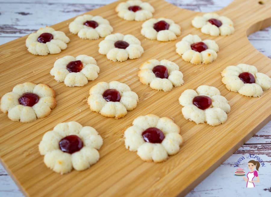 Jam Spritz Cookies – Easy Buttery Cookies with Jam Centers - Veena ...