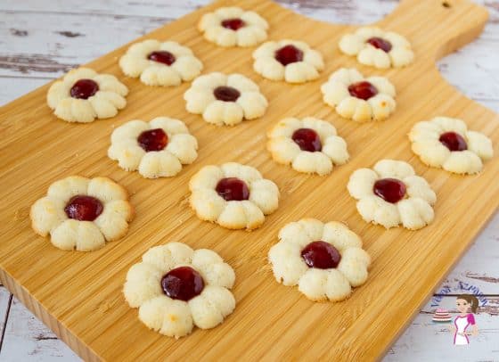 Jam Spritz Cookies - Veena Azmanov