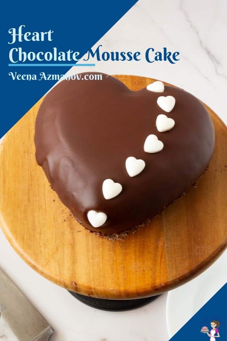 Heart Chocolate Mousse Cake - Valentines Day Dessert - Veena Azmanov ...