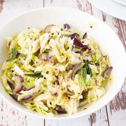 Garlic Sauteed Cabbage - Veena Azmanov Kitchen
