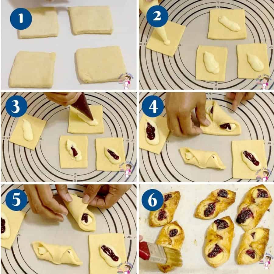 Homemade Danish Pastry- Dough, Shapes & Fillings - Veena Azmanov Kitchen