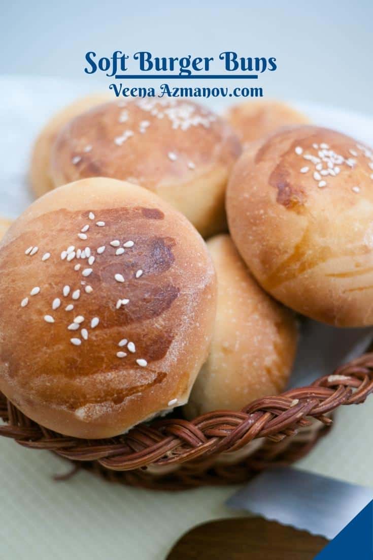 Softest Burger Buns - The Best EVER Hamburger Buns - Veena Azmanov Kitchen