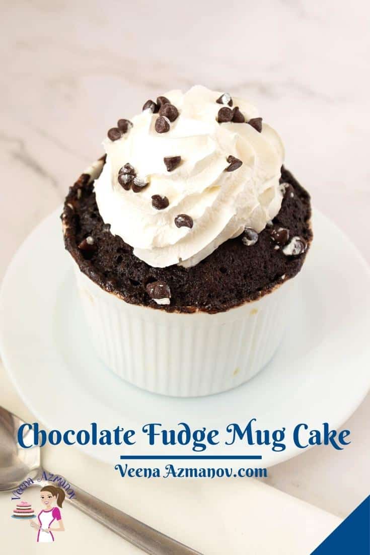Chocolate Fudge Mug Cake Recipe - Veena Azmanov Kitchen
