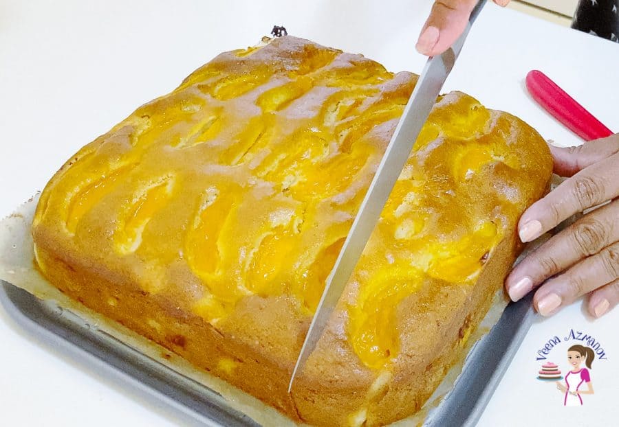 Moist Apricot Cake - Cake with Fresh Apricots - Veena Azmanov Kitchen