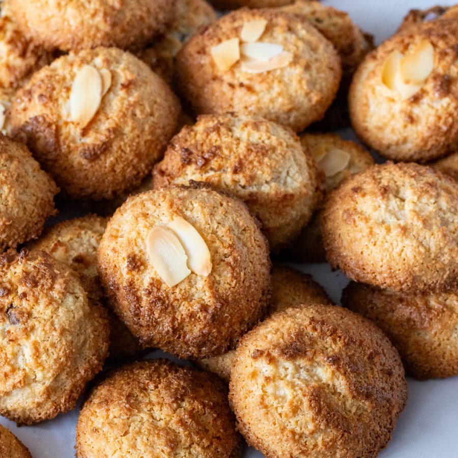 Easy Almond Coconut Macaroons ( 3 Ingredients - Gluten Free)- Veena ...