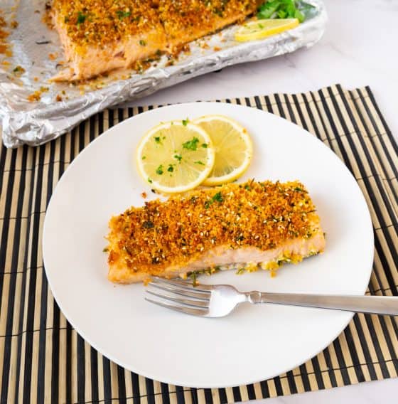 Baked Parmesan Crusted Salmon Recipe (20 Mins)- Veena Azmanov Kitchen