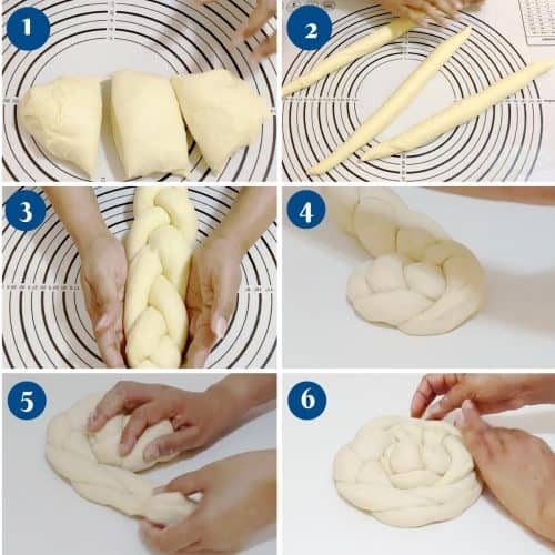 Round Challah Recipe (Rosh Hashanah) | 3 Braiding Methods with Video ...