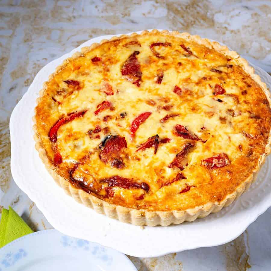 Artichoke Quiche with Roasted Red Peppers - Easy and Delicious - Veena ...
