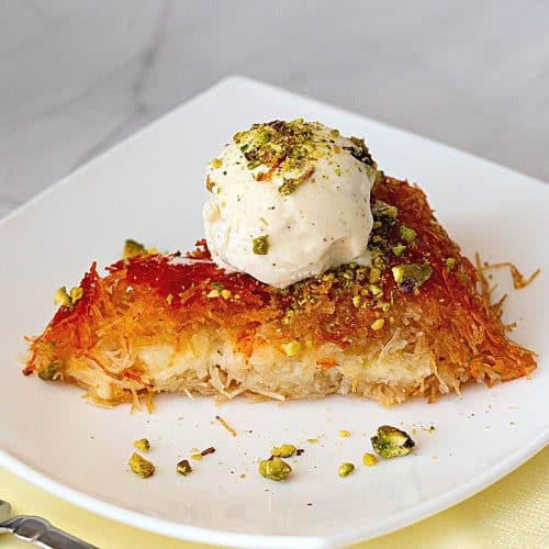 Baked Cheese Knafeh Recipe - Middle Eastern Pastry - Veena Azmanov Kitchen