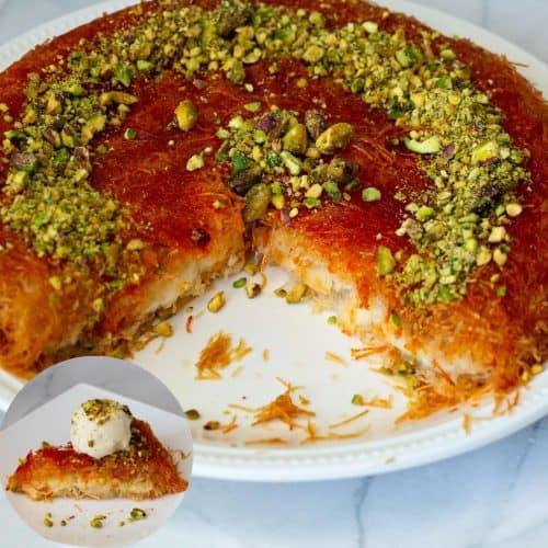 Baked Cheese Knafeh Recipe - Middle Eastern Pastry - Veena Azmanov Kitchen