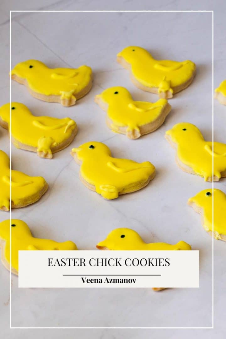 Frosted Chick Cookies - Easter Sugar Cookies - Veena Azmanov