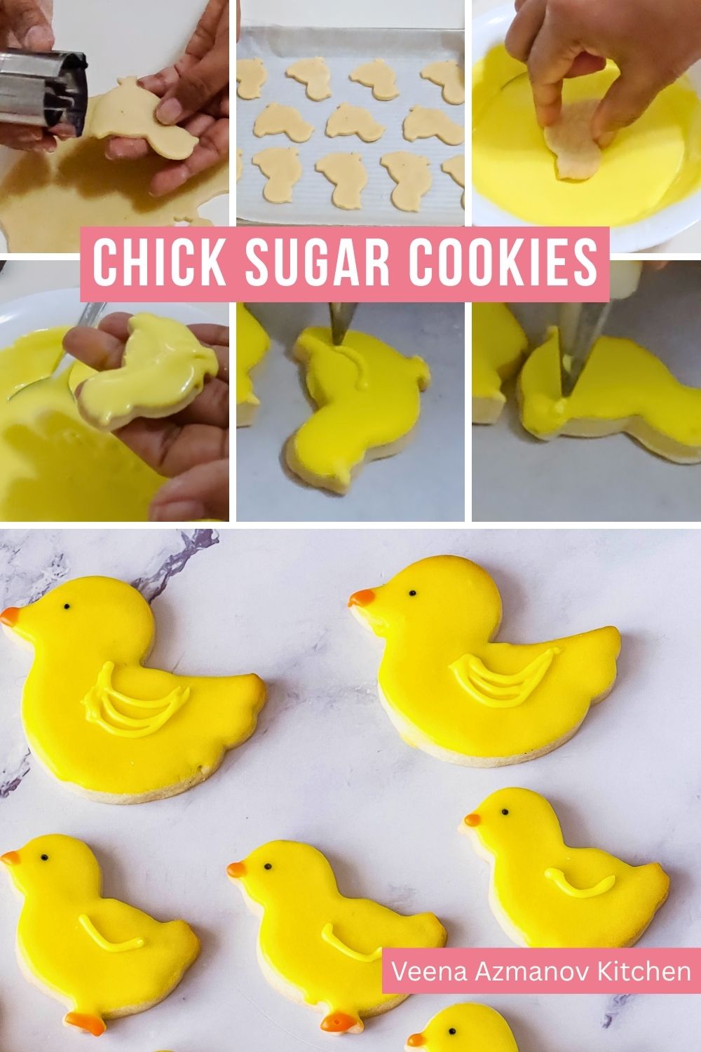 Frosted Chick Cookies for Easter (No Spread Dough + 2 Ingredient Glaze ...