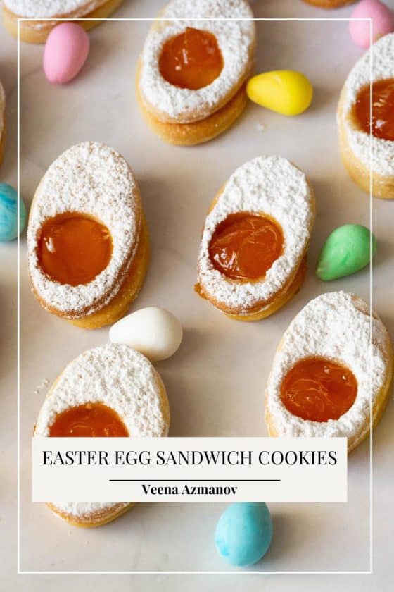 Easter Sugar Cookies - Egg Sandwich Cookies - Veena Azmanov